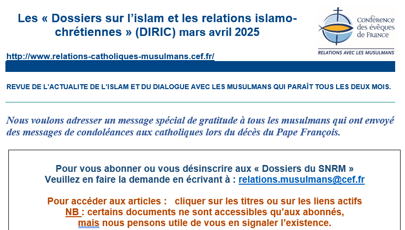 Dossiers islam & relations islamo-chrétiennes (DIRIC) - Service ...